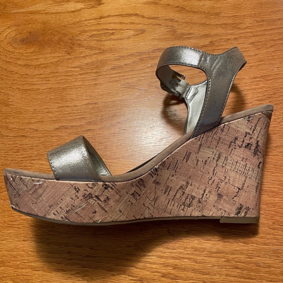 Unisa | Shoes | Unisa Silver Wedge Heels | Poshmark